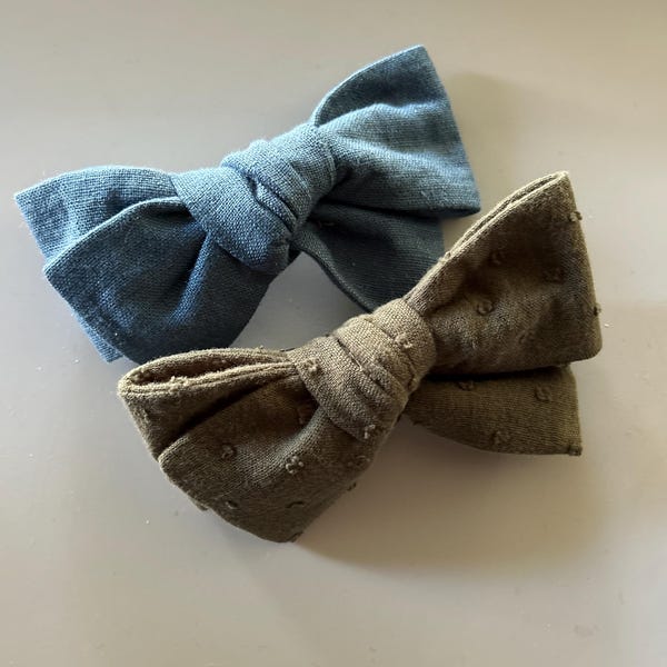 Multiple Colors. Super Cute Mini Knot Bows From Linen. Bunny Ears Pony ...
