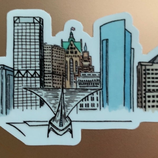 Milwaukee Skyline Sticker Milwaukee, Wisconsin - Etsy