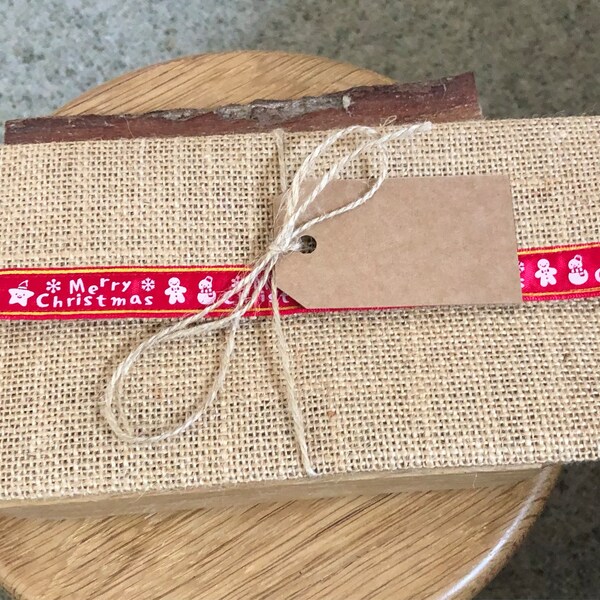 Handmade Christmas Money Wallet Hessian Envelope Fabric Gift Wallet ...