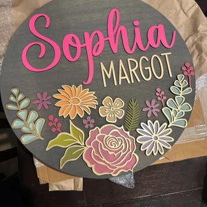 Custom Name Sign, Nursery Name Sign, Boho Nursery Sign, Floral Nursery ...