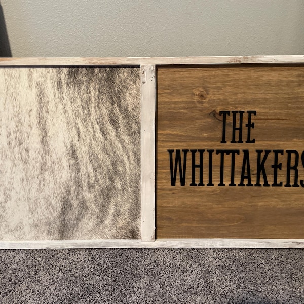 Cowhide Branding Frame, Cowhide Wood Sign, Family Heirloom, Unity ...