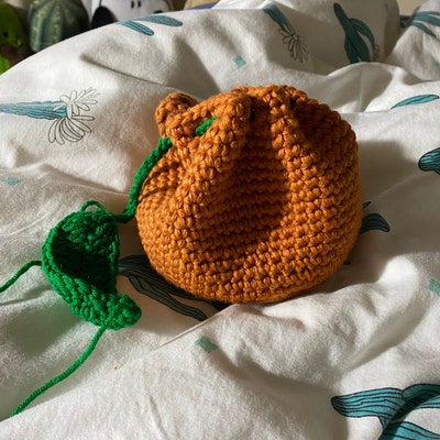 Crochet Orange Bag PATTERN, Drawstring Bag PATTERN, Crochet Drawstring ...