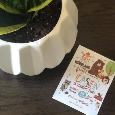 EDITABLE Woodland Birthday Invitation, Forest Animals Woodland Party ...