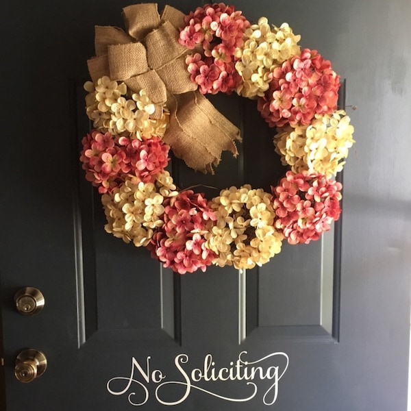 No Soliciting Sign, Front Door Decal, No Solicitation Vinyl Door Notice ...