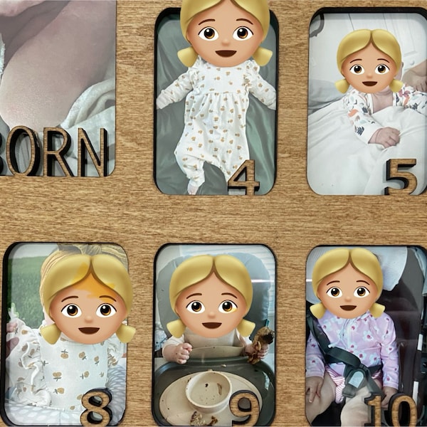 Baby First Year Picture Frame, Personalized Baby Photo Frame, Photo ...