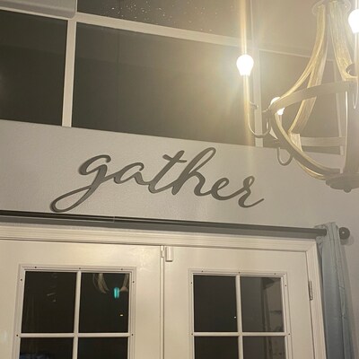 Wooden Sign That Says Gather, Thanksgiving Gather Decor, Large Gather ...