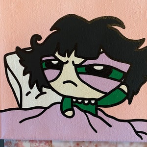 Patrick Seaweed Mustache Meme Aesthetic Painting 8x10 Handmade - Etsy