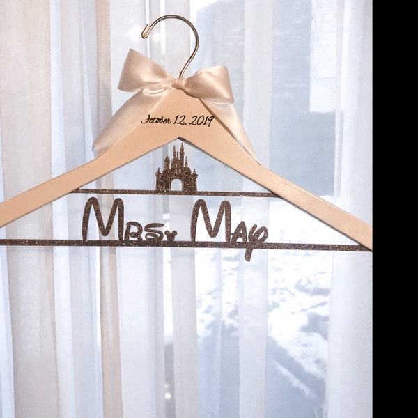 Disney Castle Hanger, Cinderella Wedding Hanger, Disney Bride Hanger ...