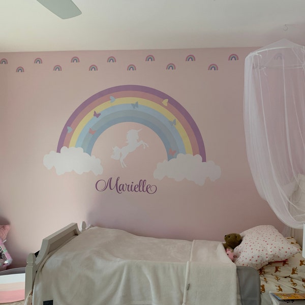 Personalized Rainbow Wall Decal - Girls Personalized Name Rainbow Wall ...