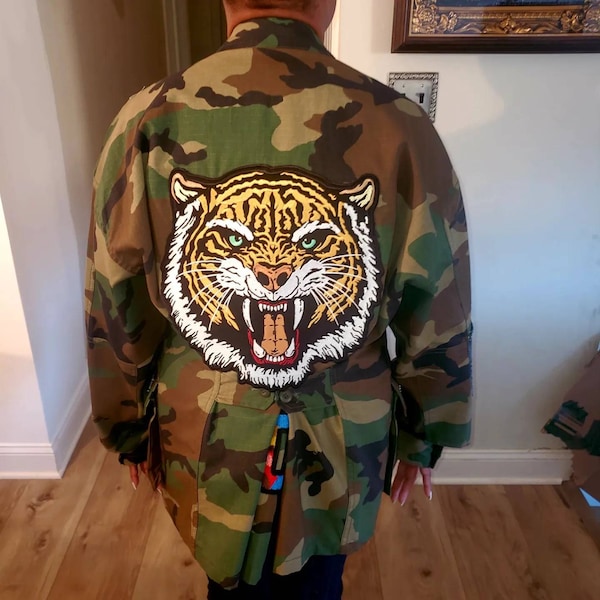 TIGER Large Back Patch for Custom Biker Vest - Etsy