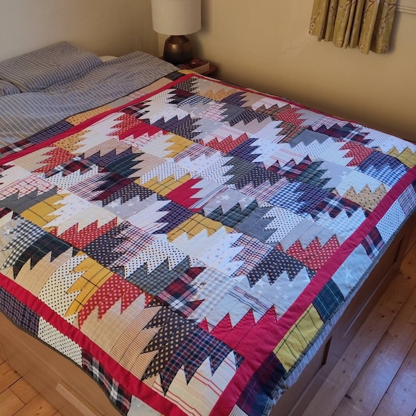 Handmade Double Patchwork Quilt - Etsy UK