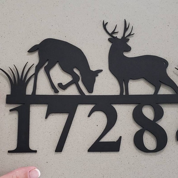 Custom Rustic Metal Address Sign Wilderness Sign - Metal House Number ...