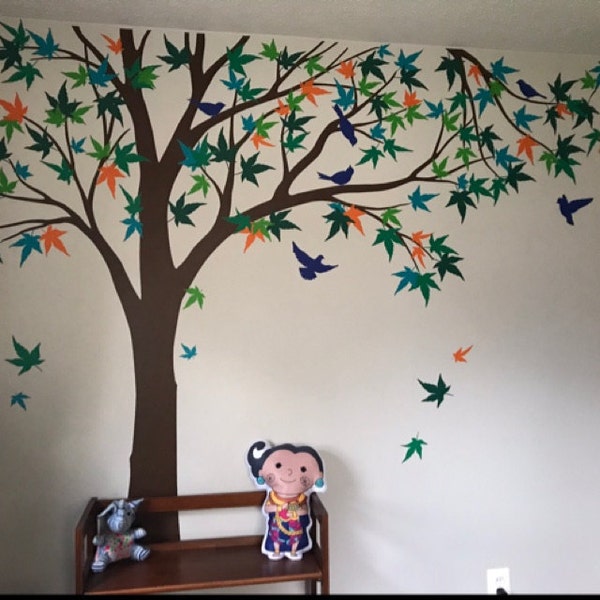 TREE WALL DECAL- Large Maple Tree Vinyl Sticker-nursery Wall Décor-wall ...