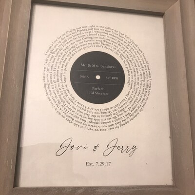 Vinyl Record Song Lyrics Custom Gift Music Lover Music Lyrics Custom ...