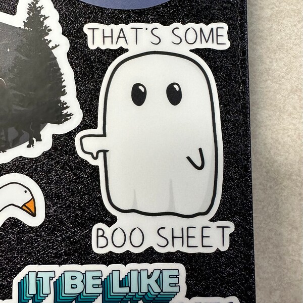 Funny Ghost Sticker, Halloween Stickers, Spooky Season, Boo Sheet ...