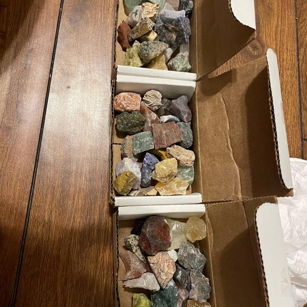 MINIATURE Crafters Collection Box: Gems Crystals Natural Raw Minerals ...