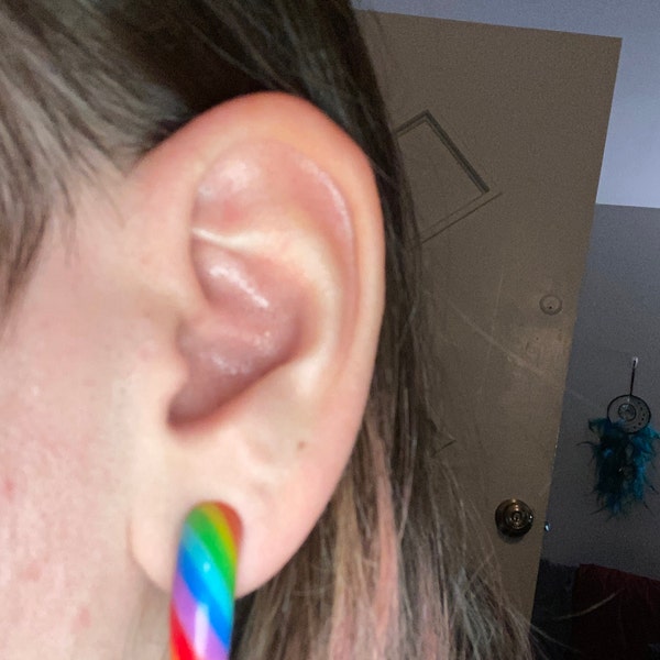 Rainbow Gauges / Spiral Ear Gauges / Gauge Earrings / Spiral Ear Plugs ...