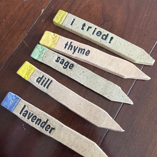 Herb Markers, Colorful and Handmade - Etsy