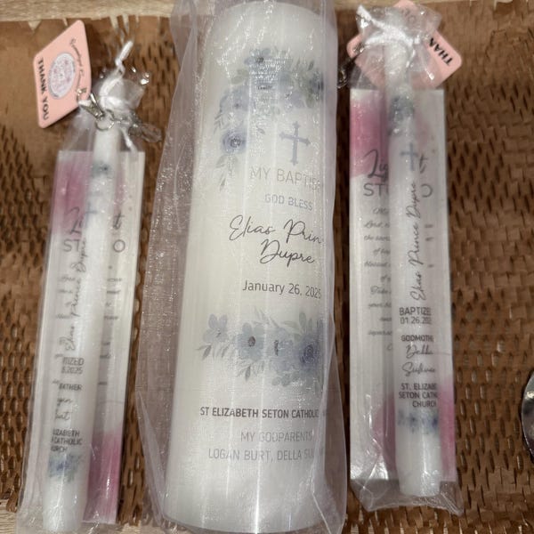 In Loving Memory White Floral Custom Candle Personalized Funeral ...