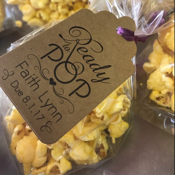 Fixin' to Pop Baby Shower Favor Kits-3 TAG COLORS | Popcorn Favor-20 ...