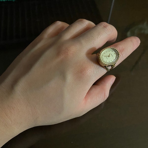 Womens Watches, Ring Watch, Finger Ring Dainty Watch, Gold Plated Watch ...