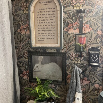 Velveteen Rabbit Wall Art 14 X 22 Arch Window Frame Linen Wall Hanging ...