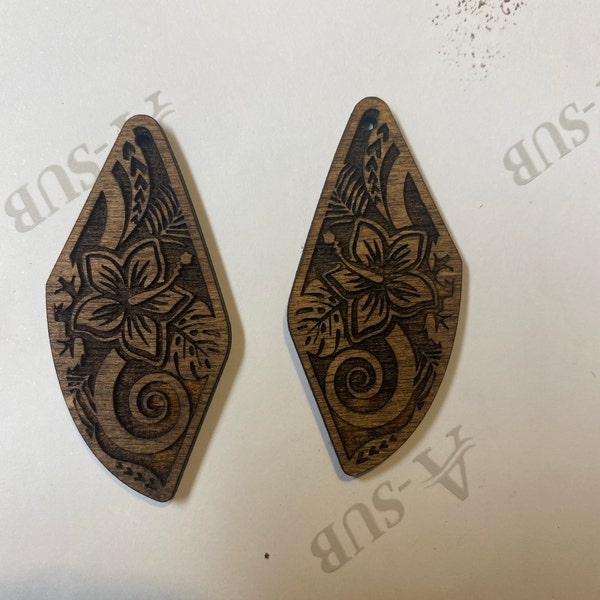Polynesian Tribal Hawaiian SVG Earrings File / Laser Cut and Earring ...