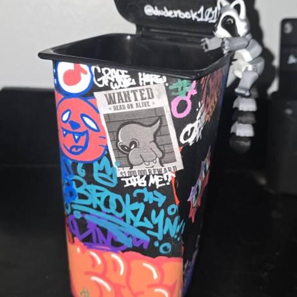 Graffiti Trash Can Pencil Holder - Etsy