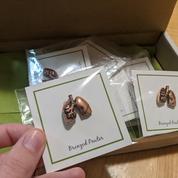 Copper Lung Lapel Pin-cc390c- Medical and Anatomy, Respiratory ...