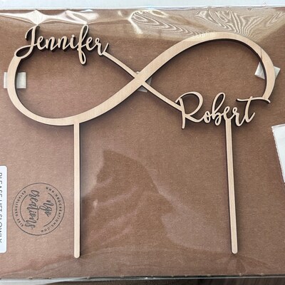 Personalized Names Infinity Wedding Cake Topper 8 Inches, Custom Cake ...