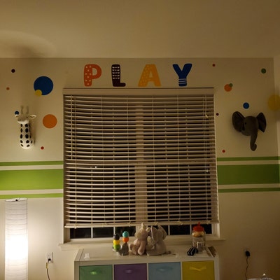 Multicolored Play Decal Playroom Wall Decal Play Wall Decal Custom ...