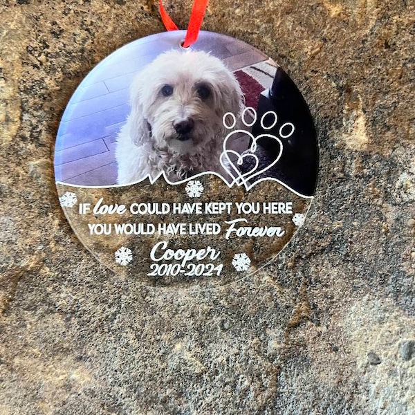Personalized Dog Memorial Crystal Ornament, Pet Memorial Ornament, in ...