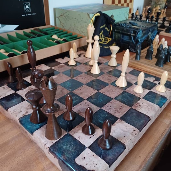 Vintage Philippine Staunton Chess Set, KH 9cm / 3,5 In., Large Exotic ...