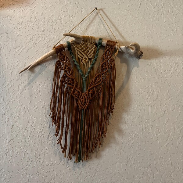 Macrame Antler Tutorial Pattern Wall Hanging, Digital Download, Witchy ...