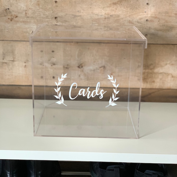 Cards With Wreath Leaves Decal - Card Box Decal for Party Events ...