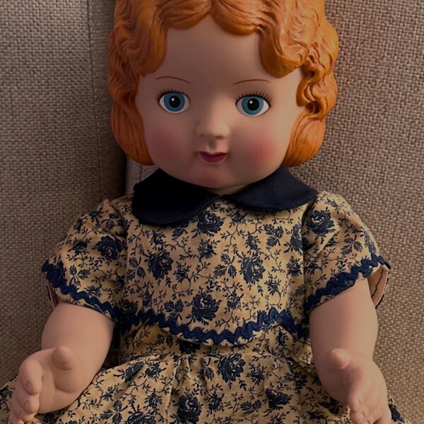 1940s Yellow Mommy's Helper Cotton Print Dress and Sandals Fitting ...
