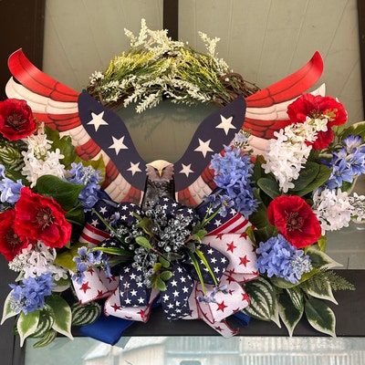 Eagle Wreath for Front Door,4th of July Decor,summer Patriotic Decor ...