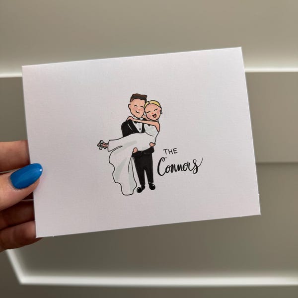 Custom, Hand-drawn Wedding Card - Etsy