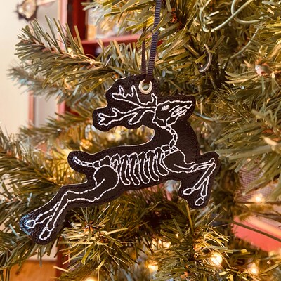 Skeleton Reindeer Ornament Goth Christmas Black Tree Spooky Decor - Etsy
