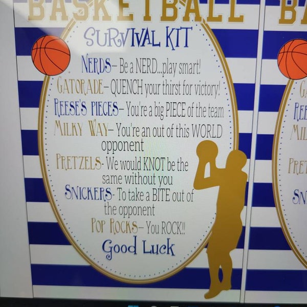Basketball Competition Survival Kits CUSTOMIZED, Bball Gifts, Team ...
