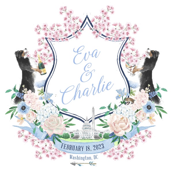 Bespoke Rich Floral Wedding Crest Baroque Inspired Crest Heraldry Rich ...