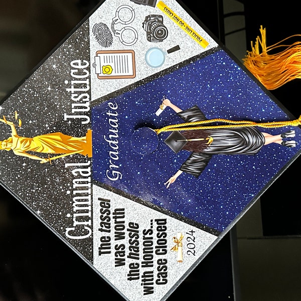 Graduation Cap Topper Label/criminal Justice Major/ Future FBI - Etsy