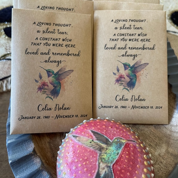 Memorial Seed Packet Favors for Musicians, Celebration of Life ...