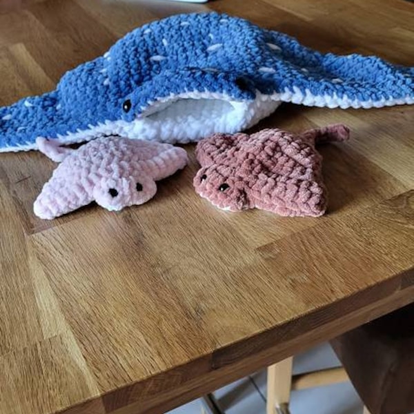 PATTERN PACK: No Sew Mega and Mini Ray Pattern Set - Amigurumi Stingray ...