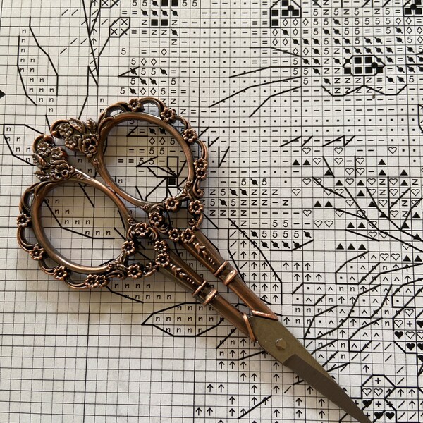 Floral Embroidery Scissors - Small Flower Scissors- Rose Gold Shears ...