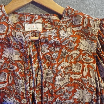 Hand Block Printed Wrap Dress Green Block Print Dress Summer - Etsy