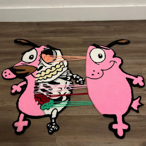 Courage the Cowardly Dog Rug: Handmade Tufted Skeleton Rug - Etsy