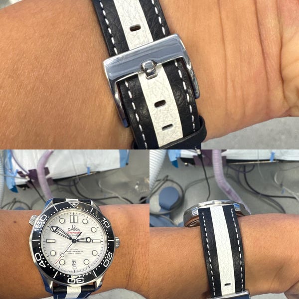 Premium FKM Rubber Hinge Watch Strap / White 20/22mm Quick Release ...