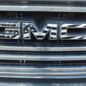 PRECUT GMC Sierra Gel Coated domed Patriotic Flag Emblem - Etsy