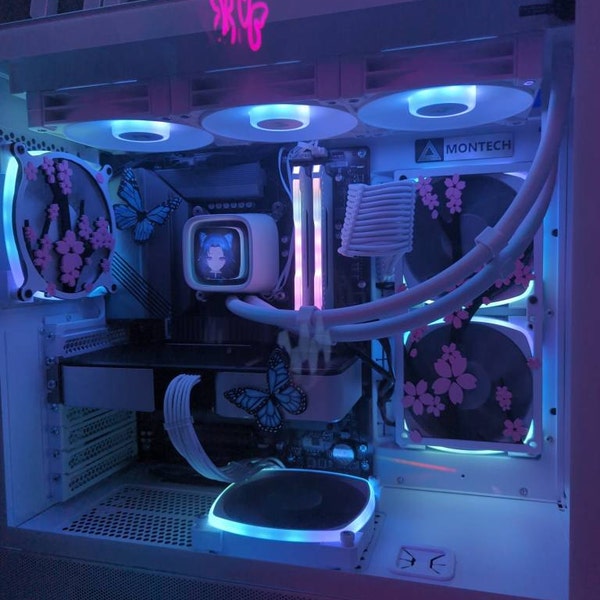 Sakura Cherry Blossom Branch Collection Tricolor Gaming Computer ...